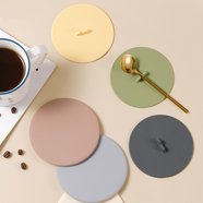 HEMOTON 4pcs Dustproof Rose Design Mug Covers Leak-proof Silicone Cup ...