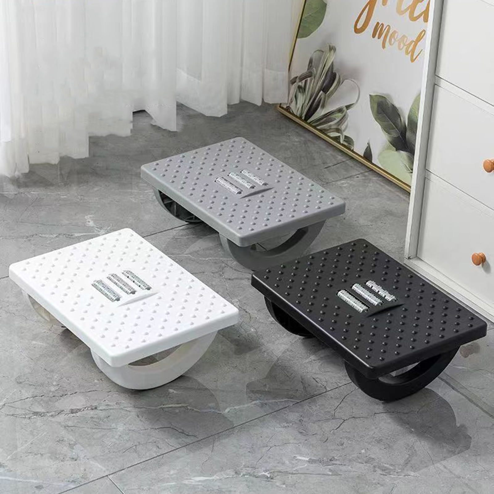 Andvari Ergonomic Rocking Foot Rest with Foot Massage Rollers Easy ...