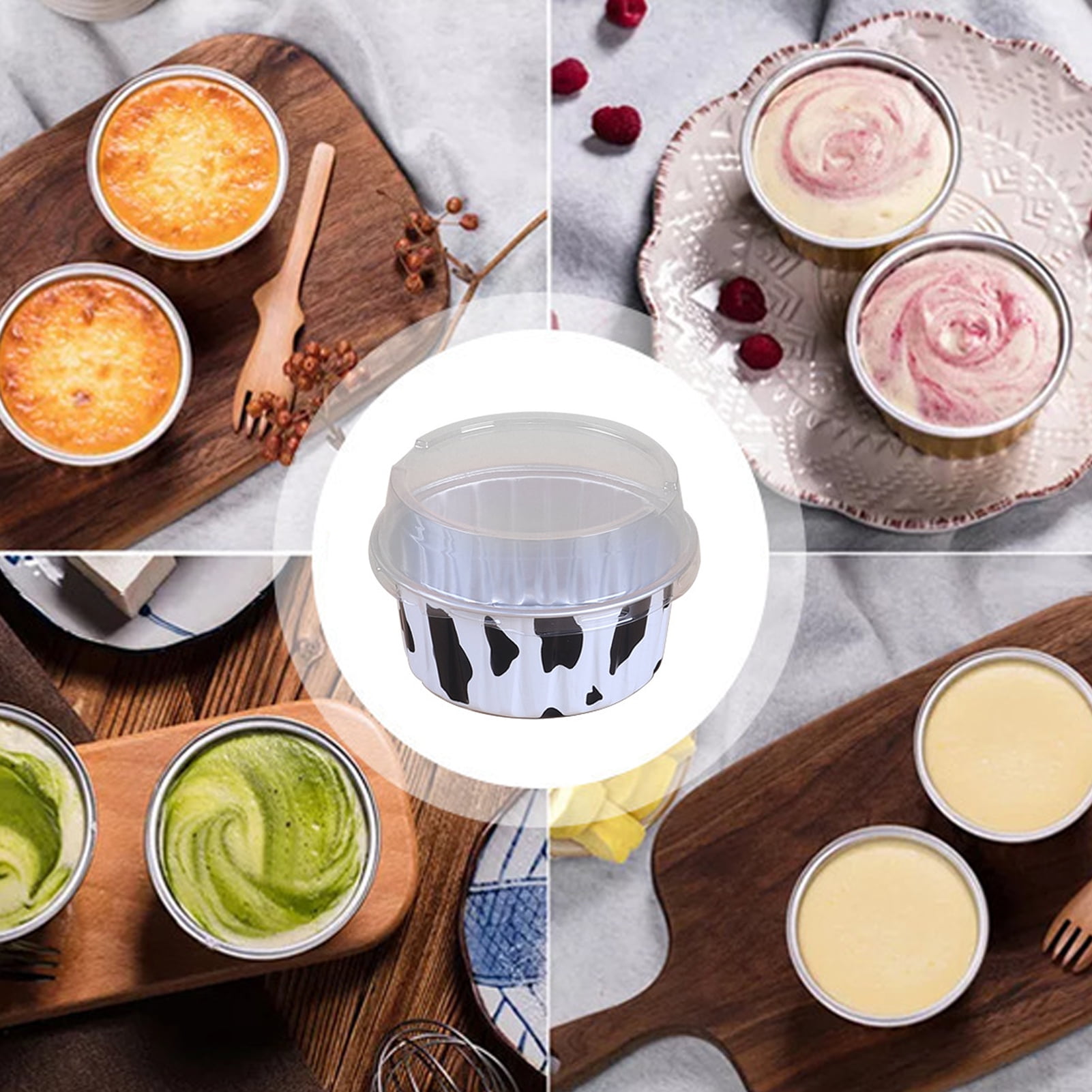 Andvari Oil-proof Cake Tin 20Pcs Tinfoil Box with Lid Reusable ...