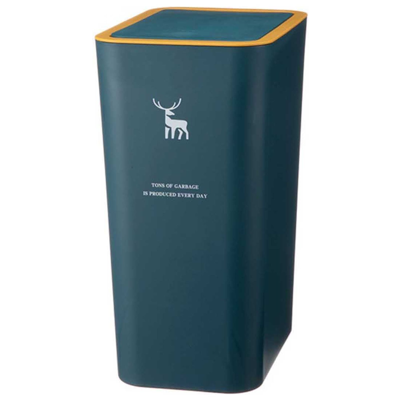 Andvari Push Type Narrow Waste Bin - Elk Print, Wide Opening, Dog Proof, Space-saving Design ...