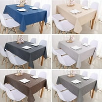 Deerlux 100 Percent Pure Linen Washable Tablecloth with Ruffle Trim ...