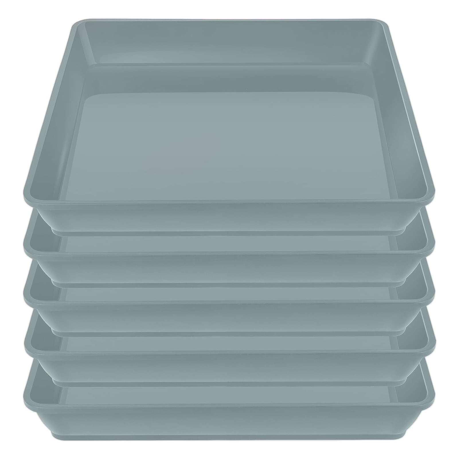 Andvari Square Recycled Plastic Plant Tray Set: Catch Excess Water and ...