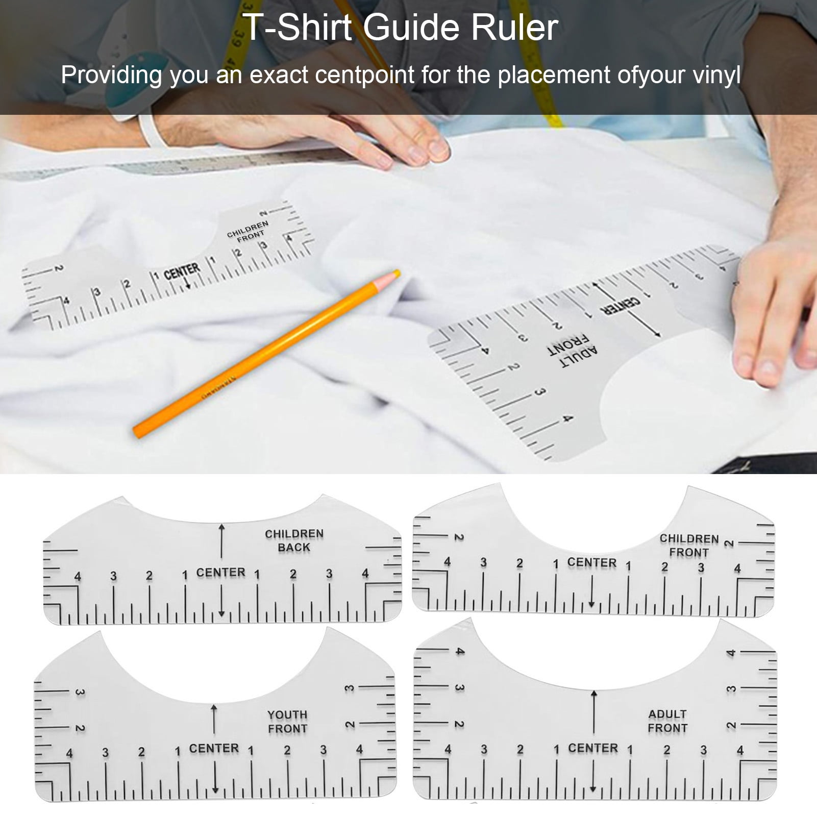 Andvari T-Shirt Alignment Ruler Kit 8Pcs PVC Measurement Templates ...