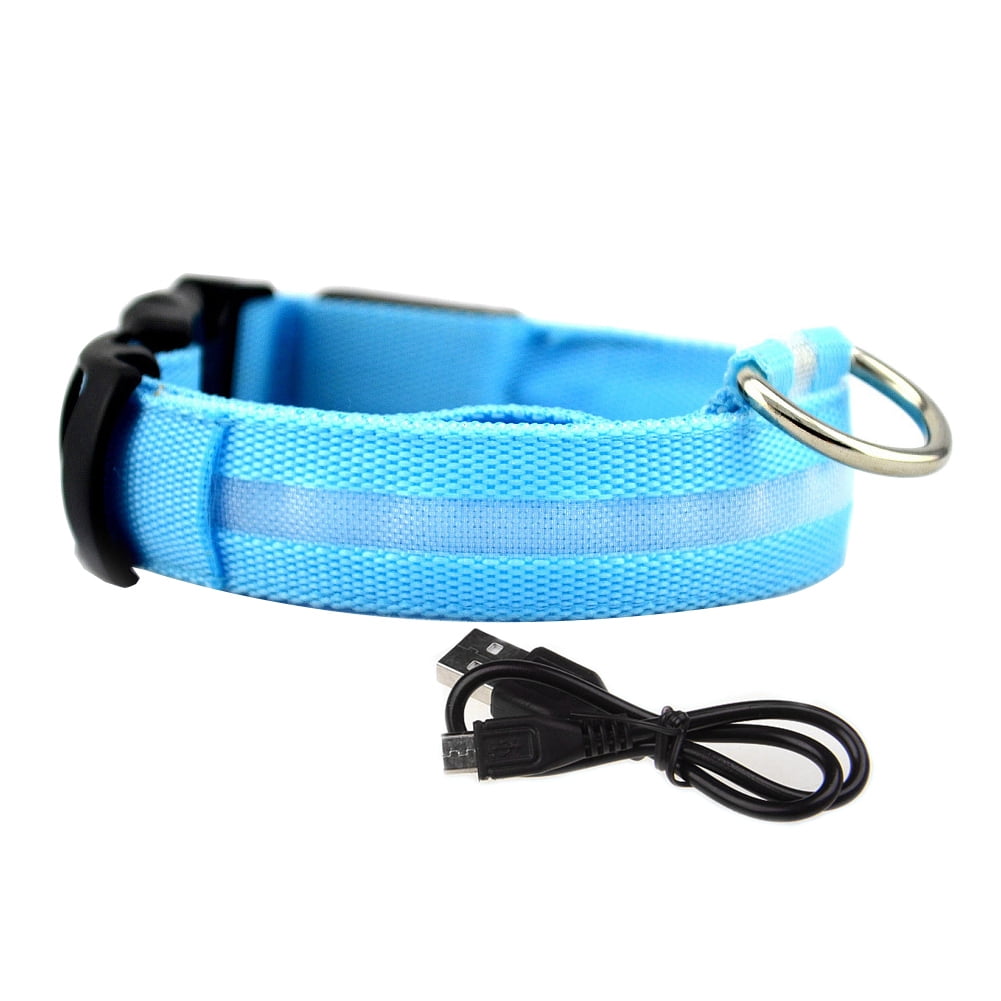 StarBay USB Rechargeable LED Dog Collar Flashing Light Necklace ...