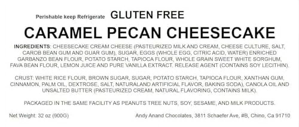 Andy Anand Luxurious Gluten-Free Caramel Pecan Cheesecake, 9" Freshly ...