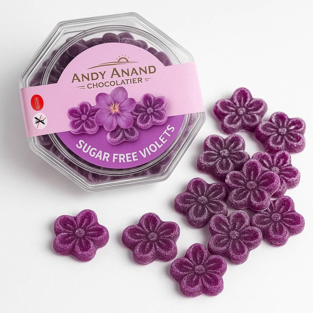 Andy Anand Sugar Free Candy Violets 50pc - Typical Old Fashioned Hard ...