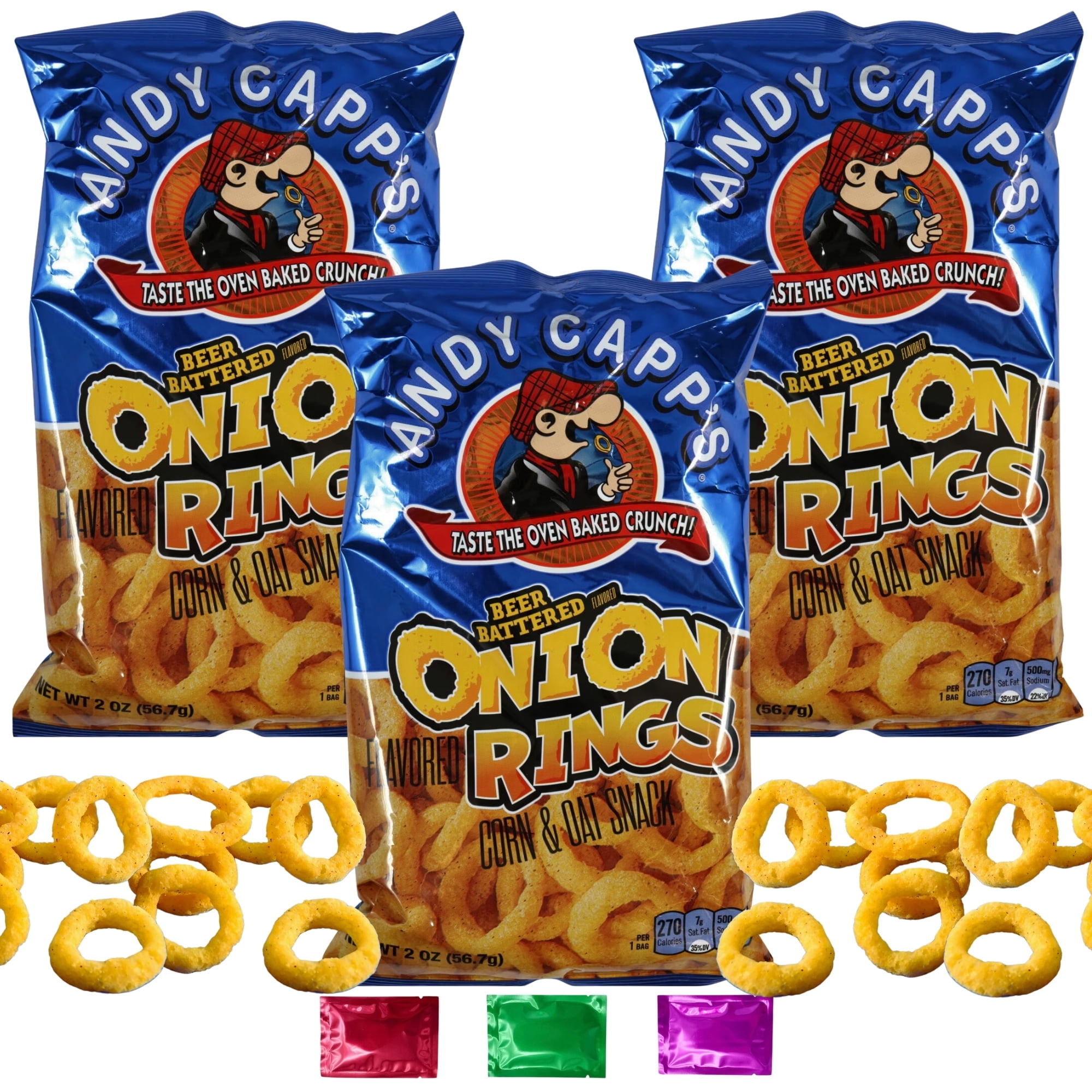 Andy Capp's Beer Battered Onion Rings, Flavored Corn & Oat Snacks ...