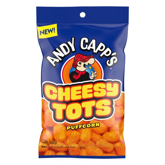 Andy Capp's Cheesy Flavored Tots Puffcorn, Corn Snack, 1.5 oz ...