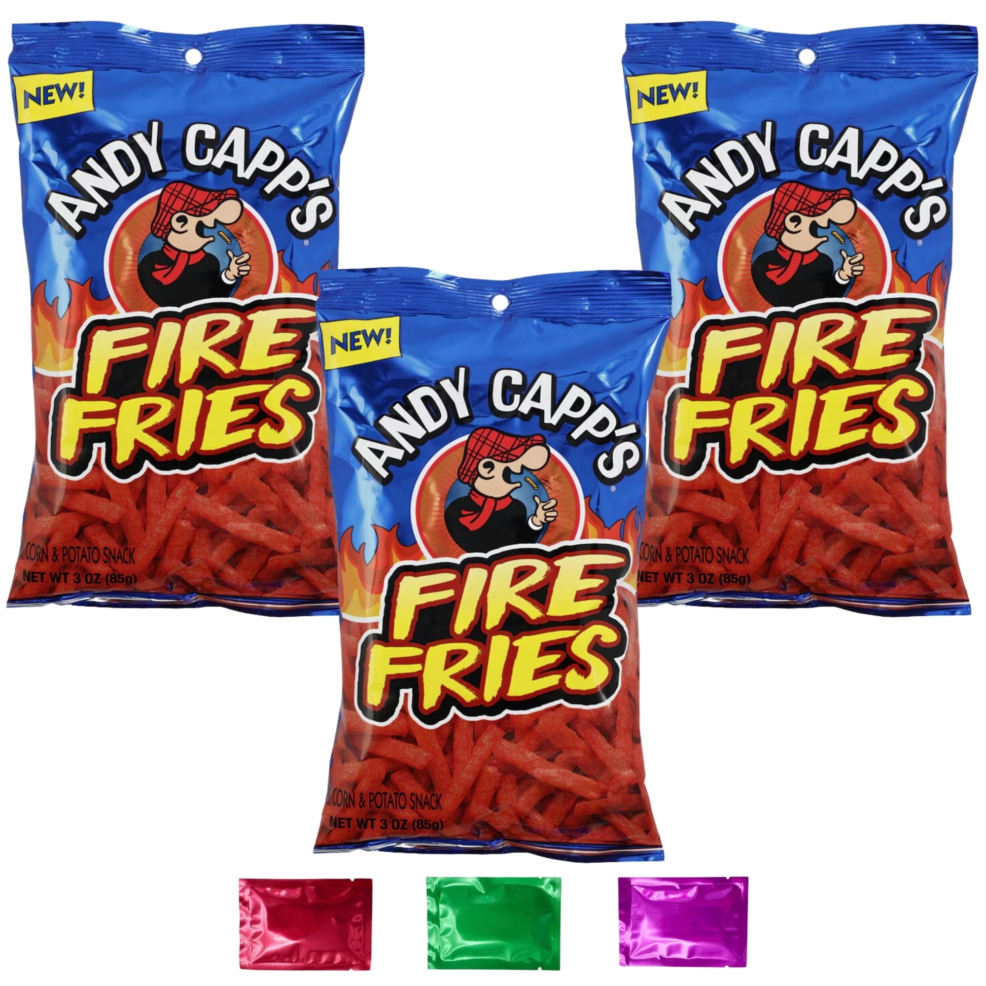 Andy Capp's Fire Fries, Extra Hot & Spicy Corn and Potato Snacks, Oven ...