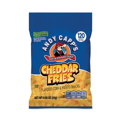 Andy Capps Cheddar Fries, Crunchy Corn and Potato Snack, 0.85 oz Bag ...