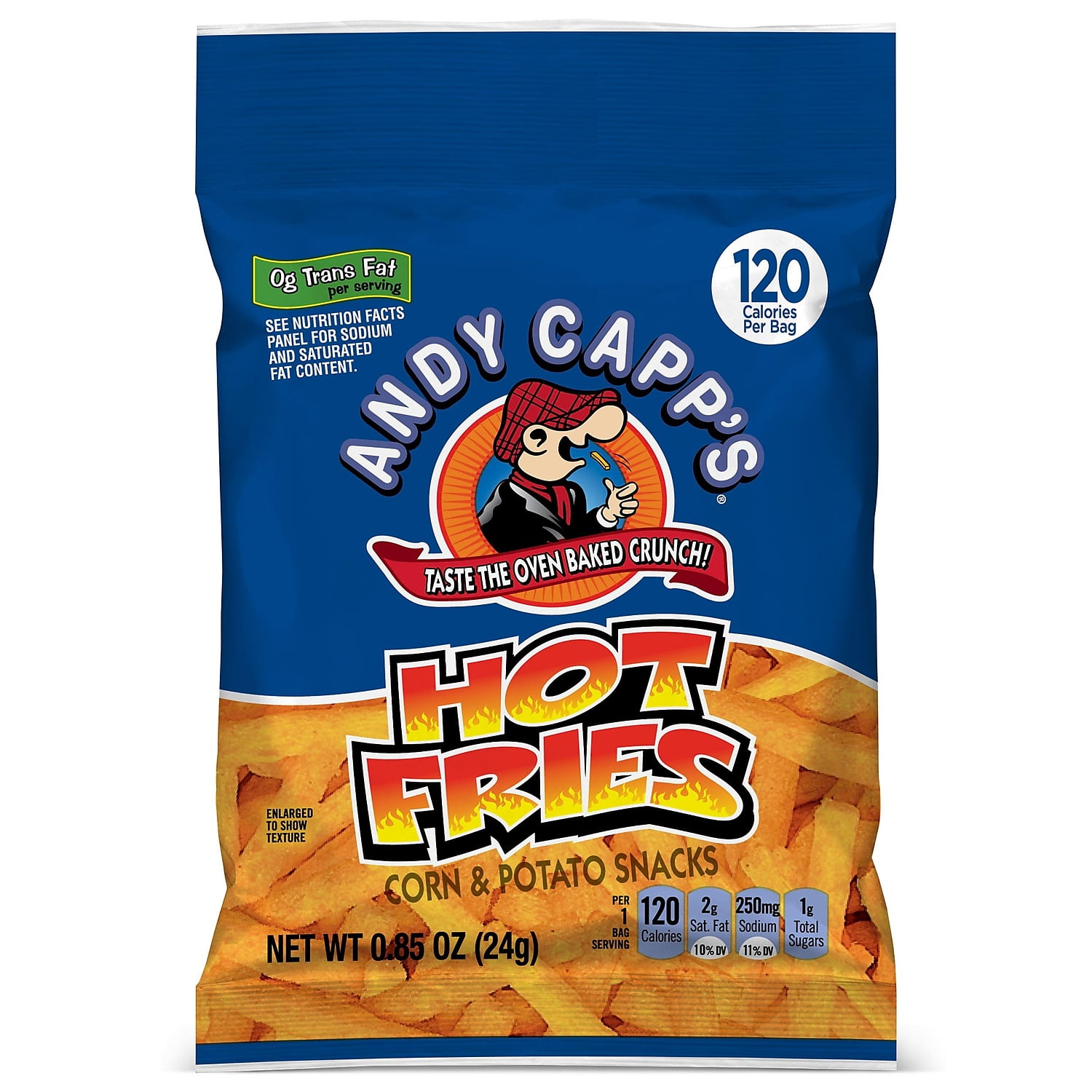 Andy Capp's Hot Fries 0.85 oz, 72 Count, Oven Baked Crunch, Crispy Corn ...