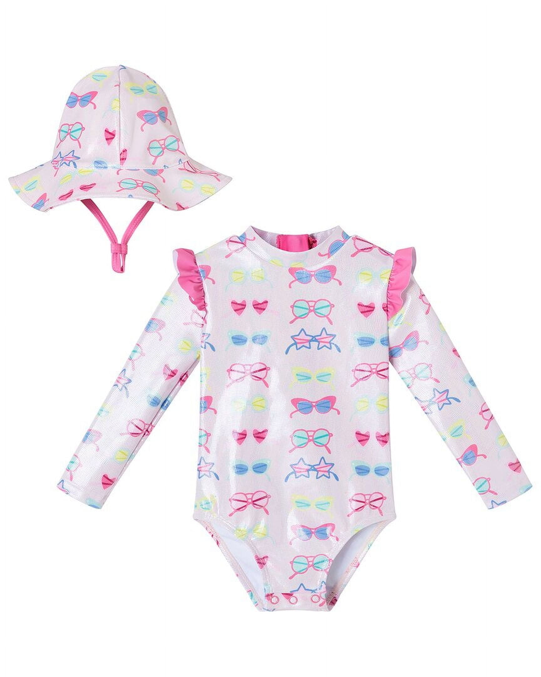 Andy & Evan girls Rashguard & Matching Hat Set, 3/6M, Pink - Walmart.com