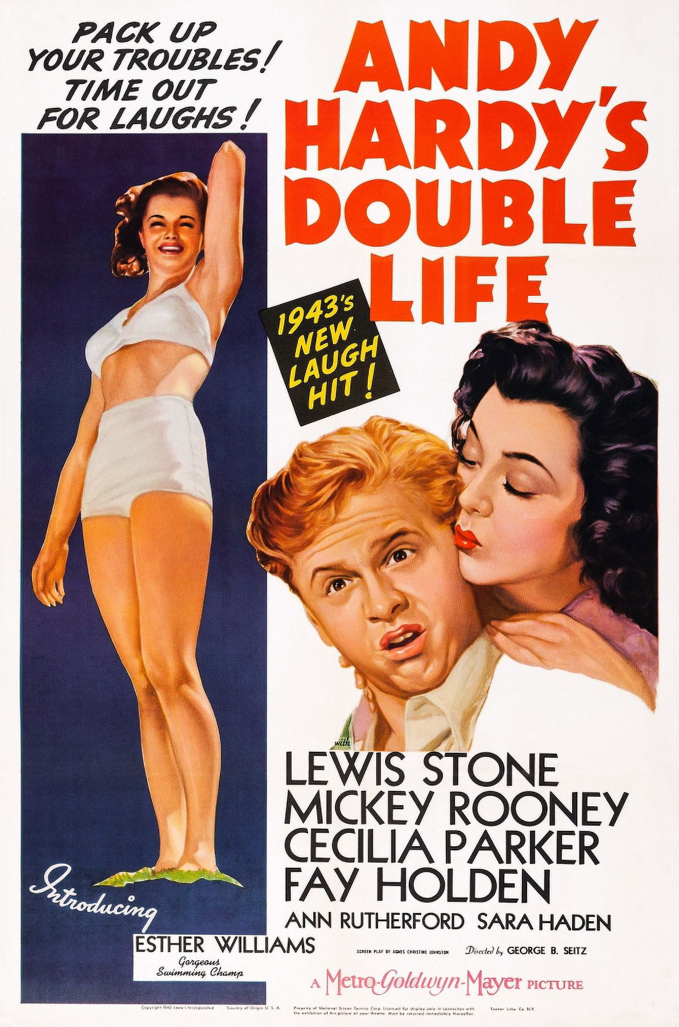 Andy Hardy'S Double Life Us Poster Art From Left: Esther Williams ...