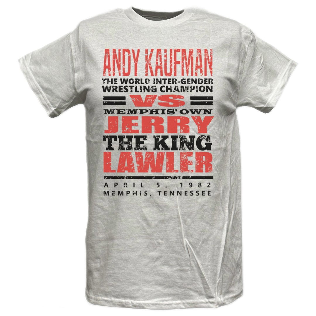 Andy Kaufman vs Jerry Lawler White T-shirt - Walmart.com