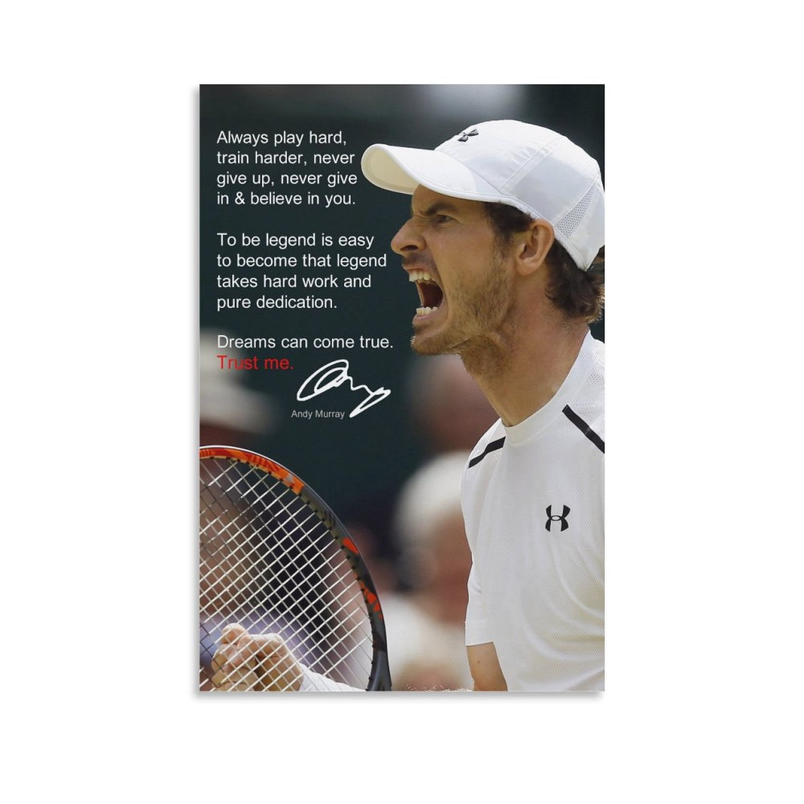 Andy Murray Tennis Sports Star Cool Art Poster (20) Artworks Canvas ...