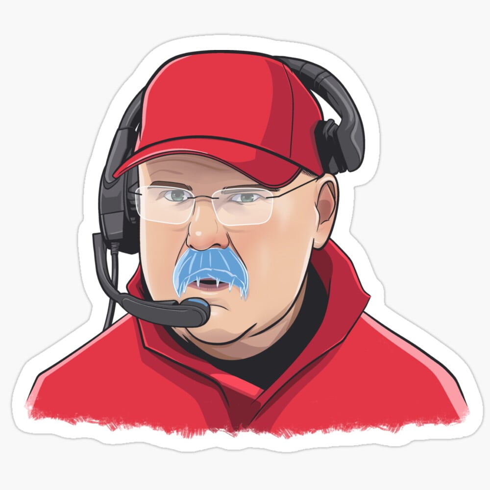 Andy Reid Frozen 'Stache Sticker Phone Decal Water Bottle Stickers Car ...