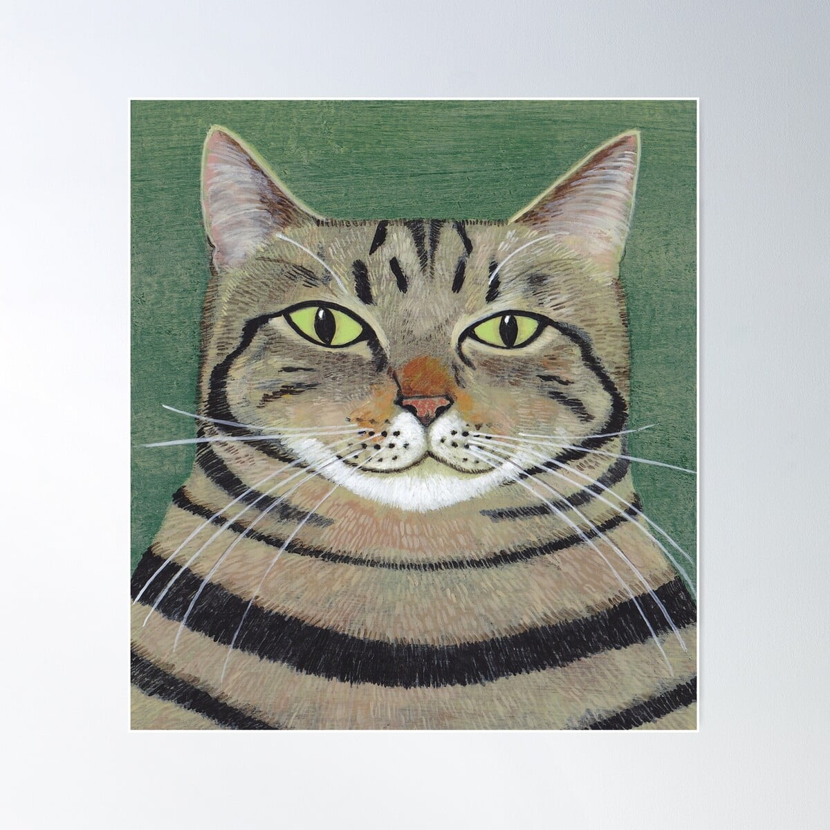 Andy Turner Original Tabby Cat Portrait Poster Wall Art, Modern Wall ...