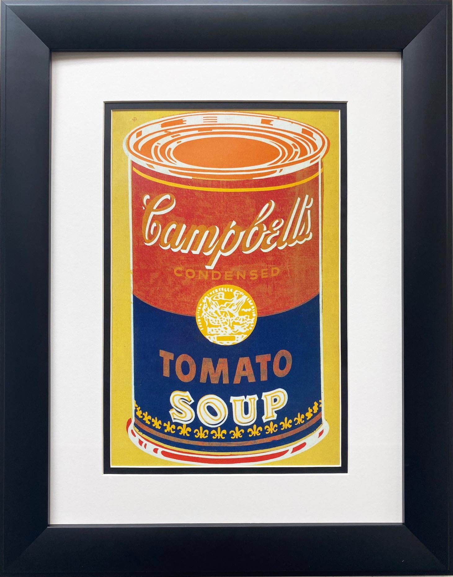 Andy Warhol "Campbell's Soup Can" (yellow/blue) CUSTOM FRAMED Pop Art ...
