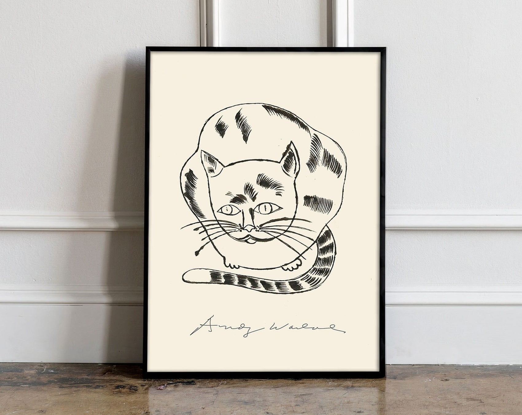 Andy Warhol Cat Sam poster, Andy Warhol Cat Sam Print, Line Art wall decor, Cat Sam poster, Cat ...