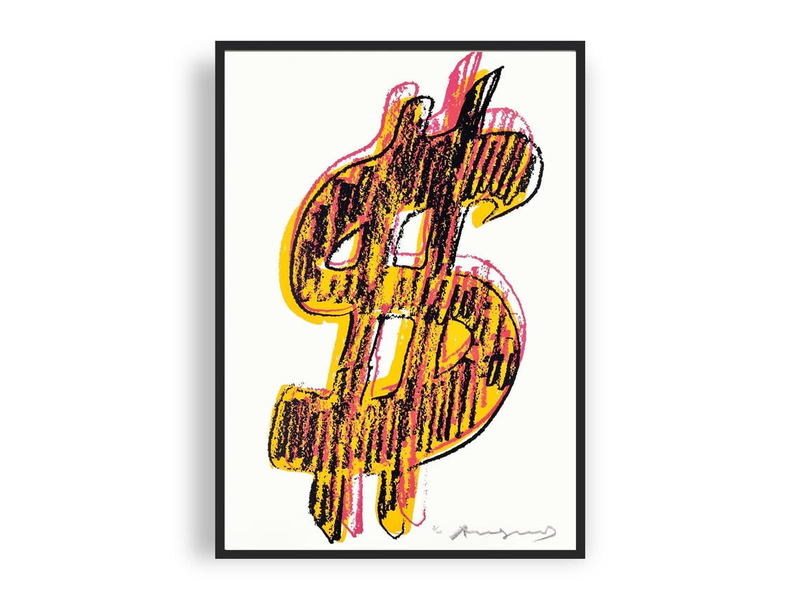 Andy Warhol Dollar Sign Fine Art Giclee Pop Art White Wall Decor ...
