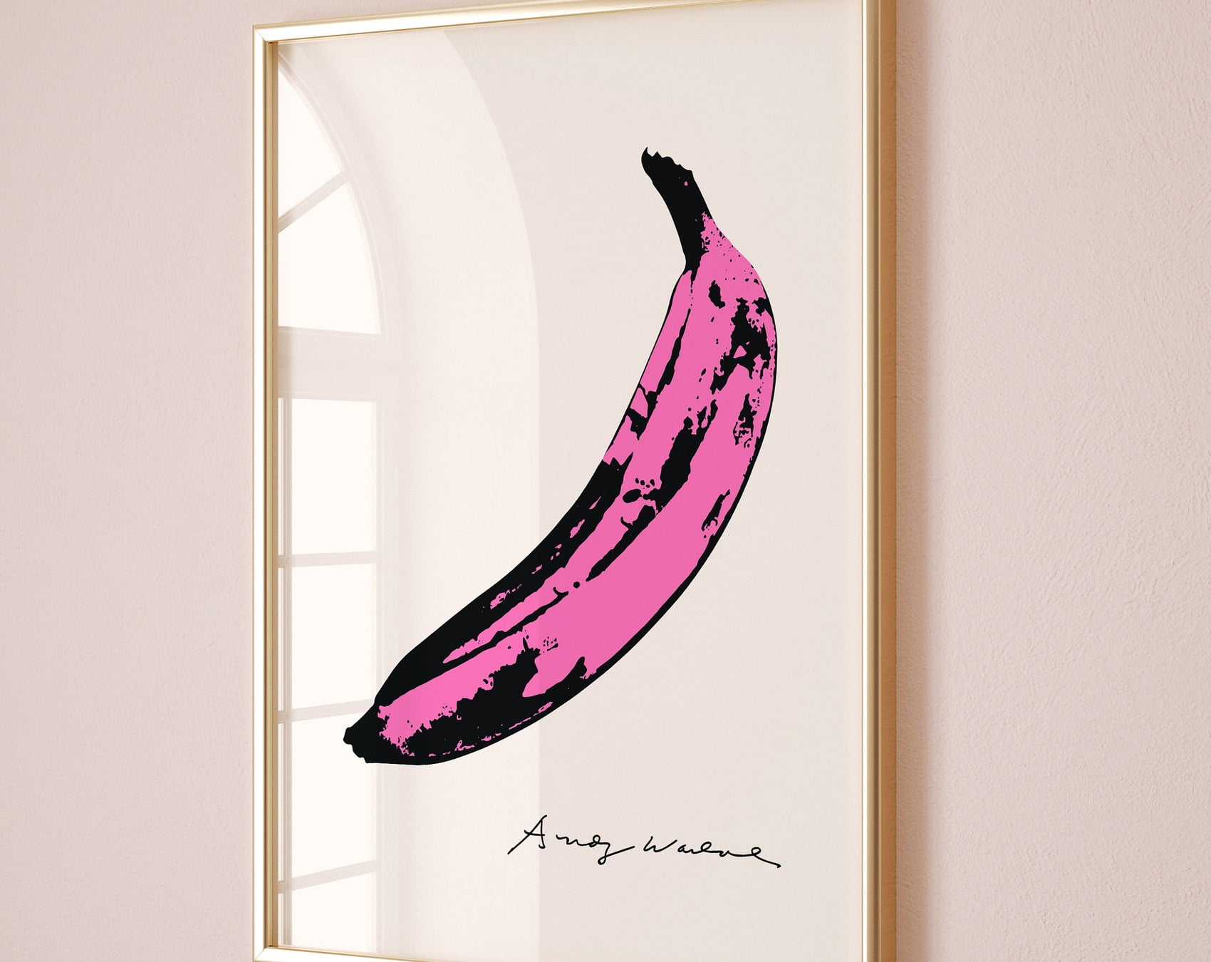 Andy Warhol Pink Banana pop art poster, Andy Warhol Banana Print ...