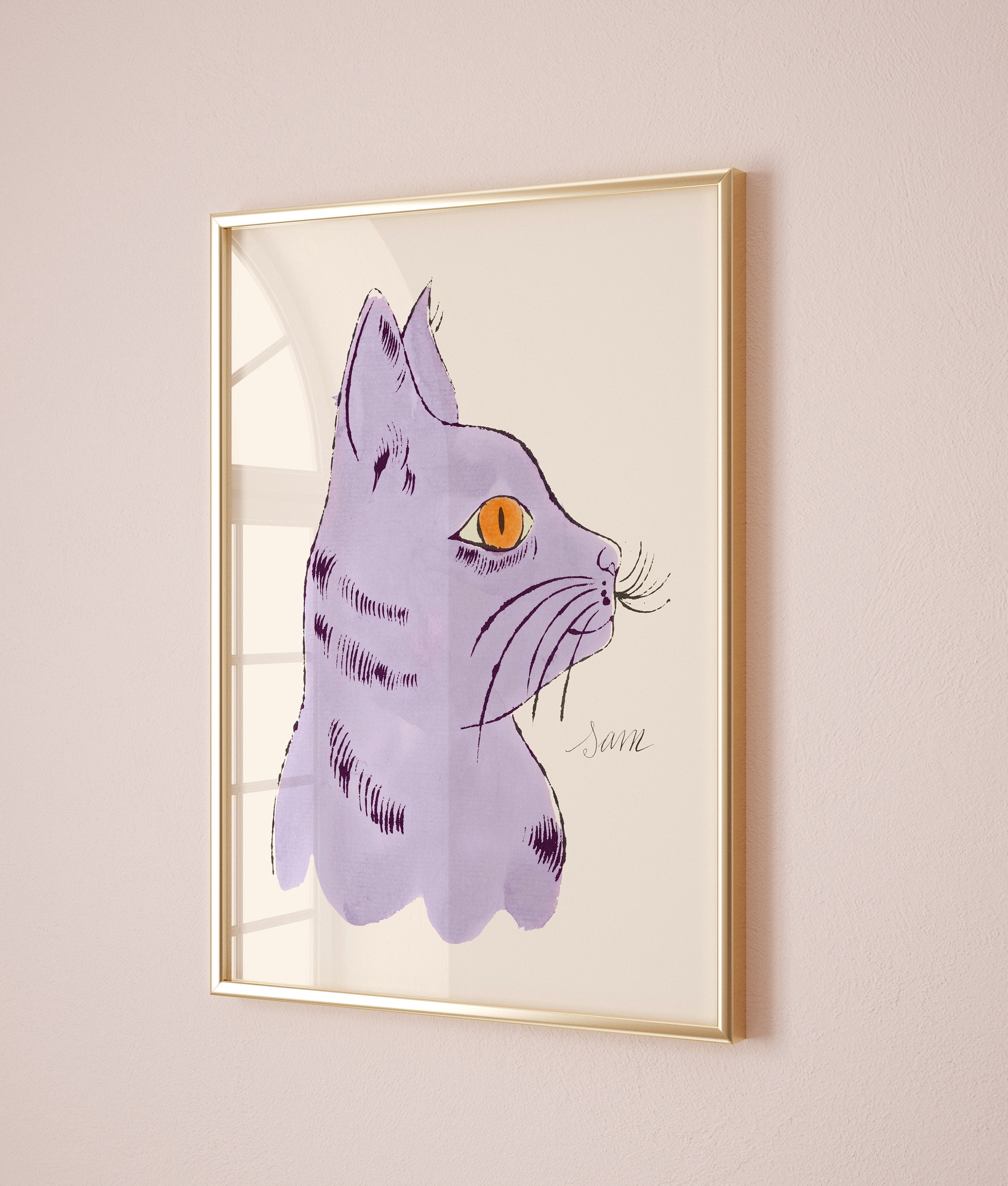 Andy Warhol Purple Cat pop art poster, Andy Warhol Purple Cat Print ...