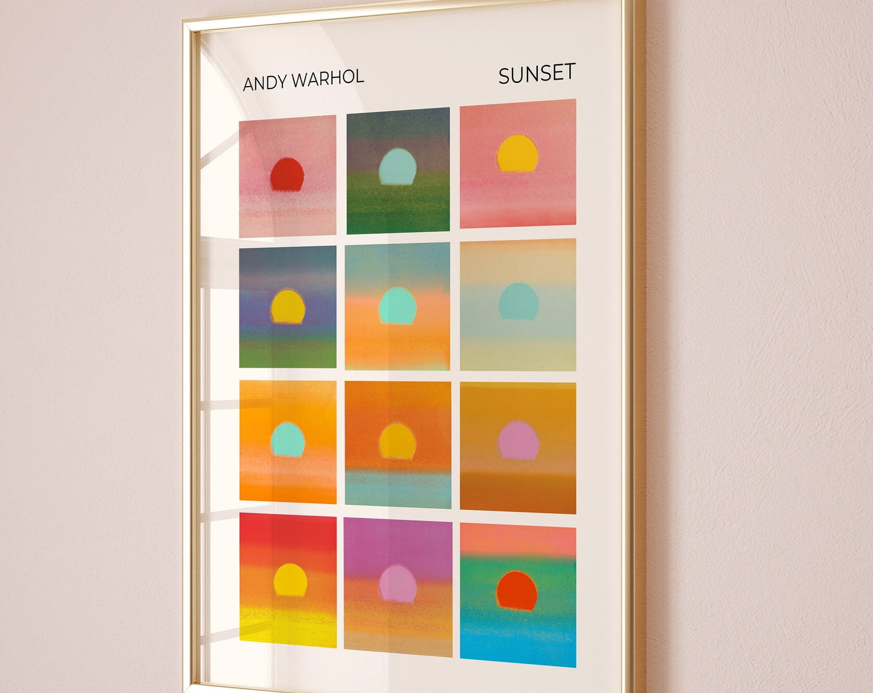 Andy Warhol Sunset pop art poster Andy Warhol Retro Print Modern Art ...