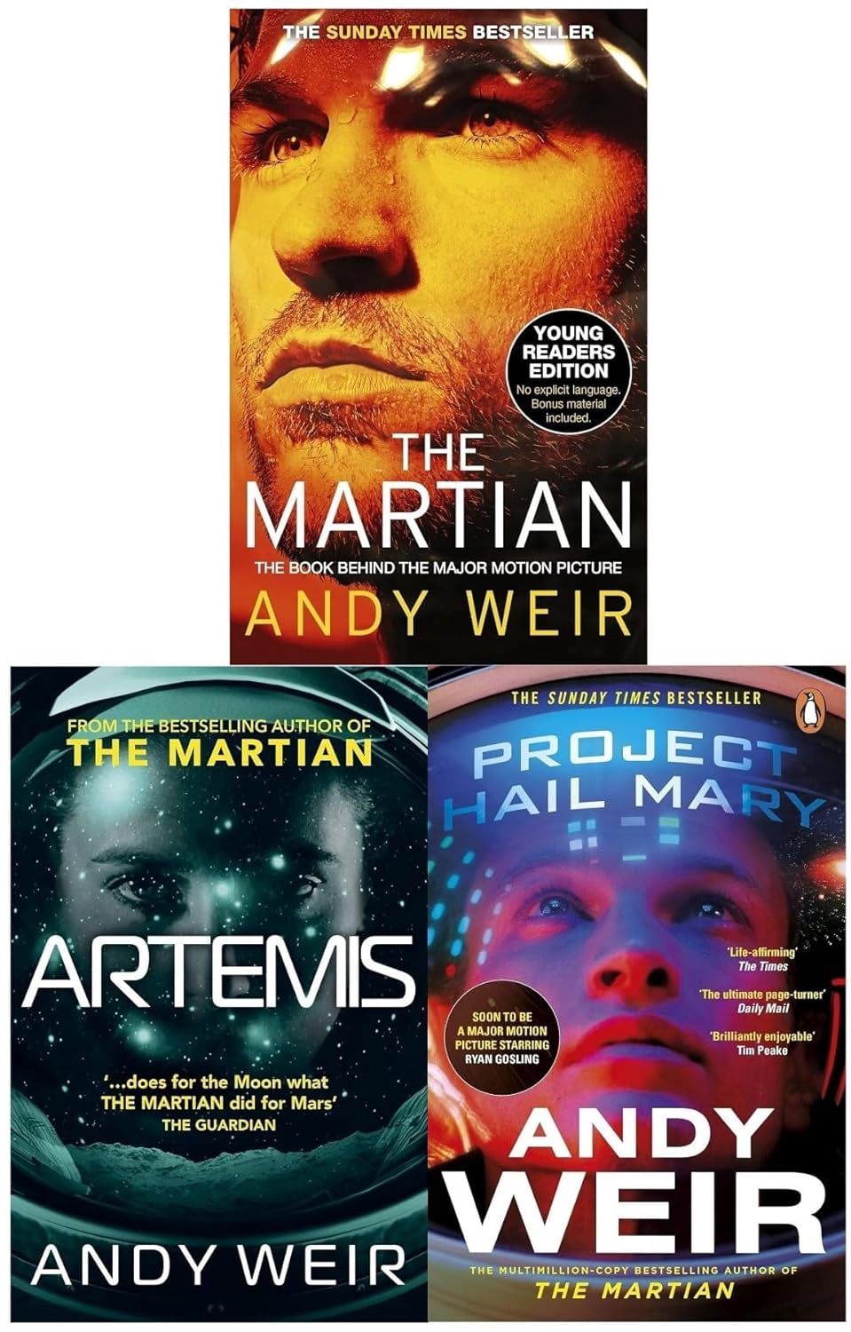 Andy Weir 3 Books Collection Set (Project Hail Mary, Artemis, The ...