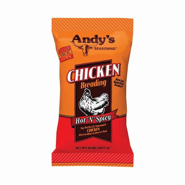 Andy's Seasoning Hot N Spicy Chicken Breading, 10 oz (Pack of 6 ...