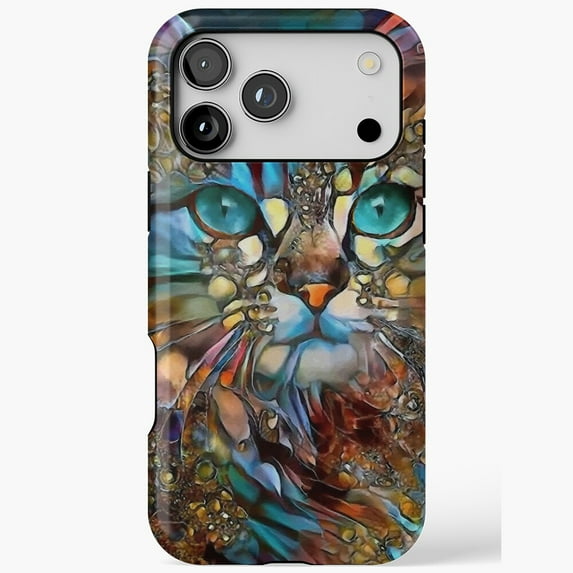Andyna Cat Art Protective Case for iPhone 11 12 13 14 15 16 17 Pro Max ...