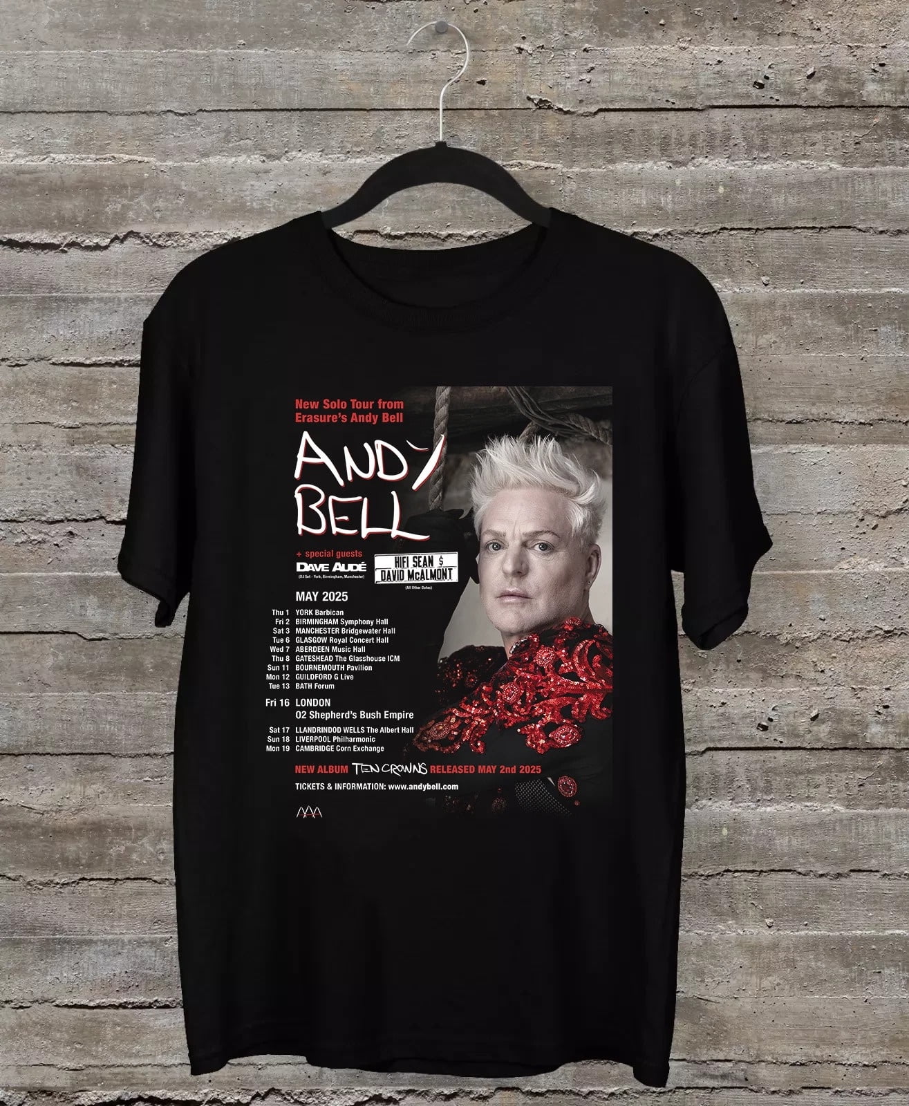 Andyyyy Bellllll Erasure Band Ten Crowns Tour T Shirt Full Size Good ...