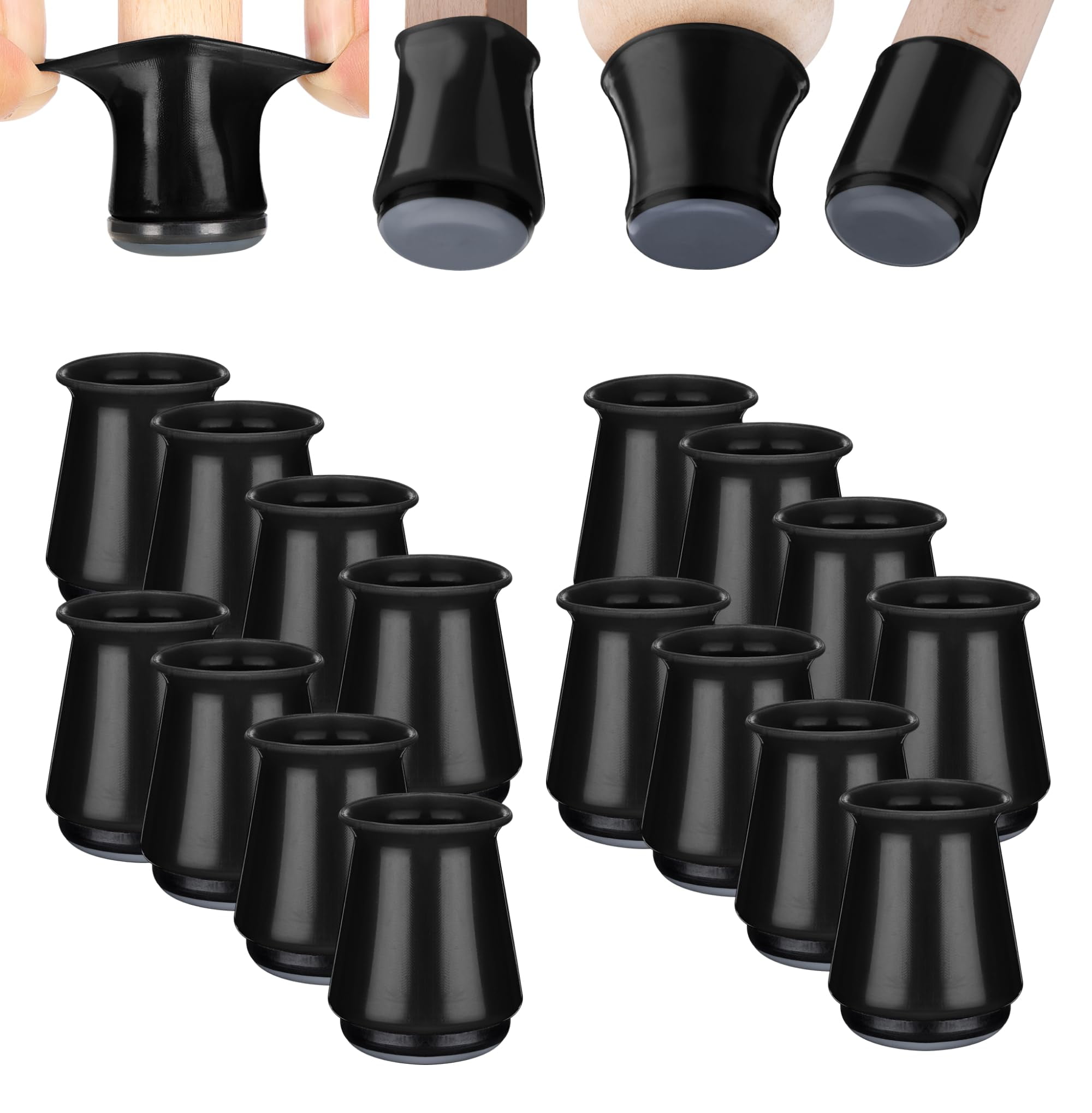 Aneaseit Chair Leg Sliders for Carpet - 16 pcs Black - Silicone Heavy ...