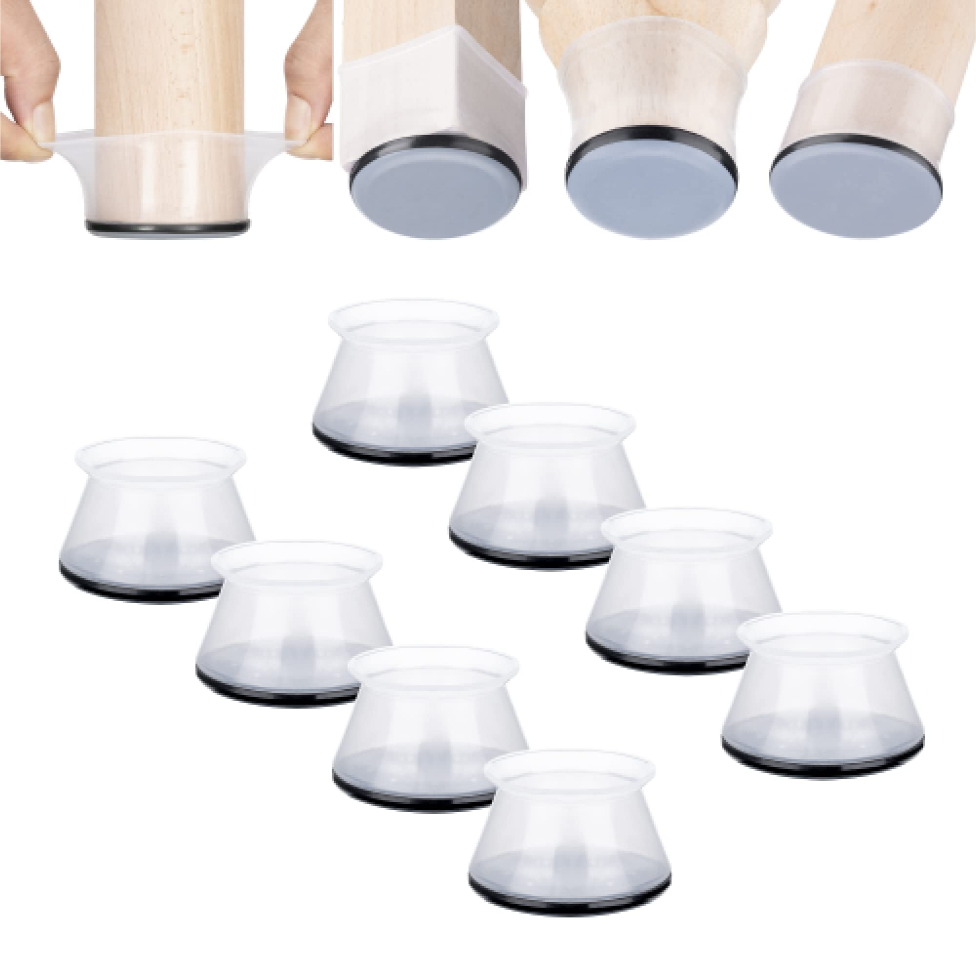 Aneaseit Chair Leg Sliders for Carpet - 8 pcs Clear - Silicone Heavy ...