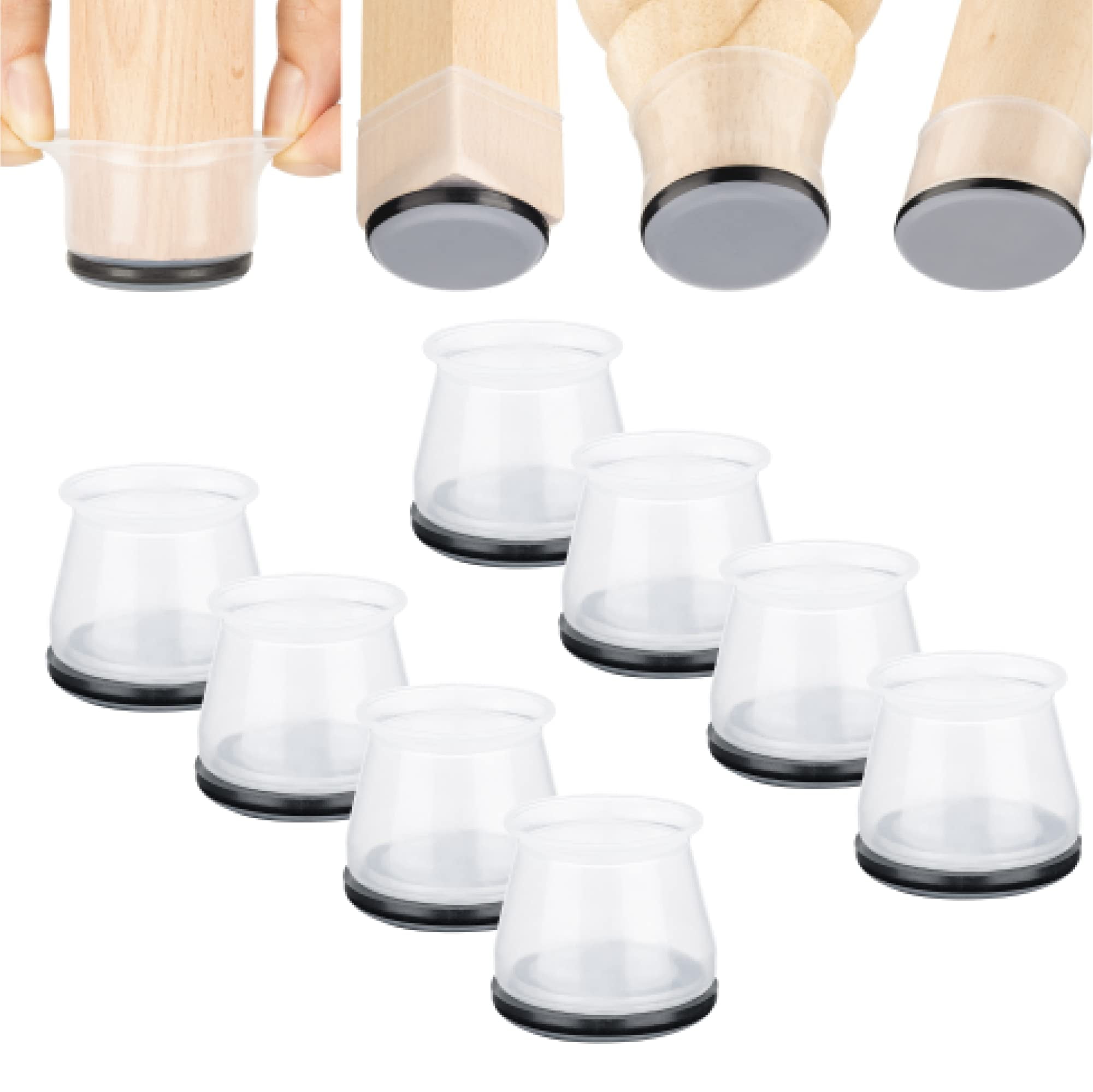 Aneaseit Chair Leg Sliders for Carpet - 8 pcs Clear - Silicone Heavy ...