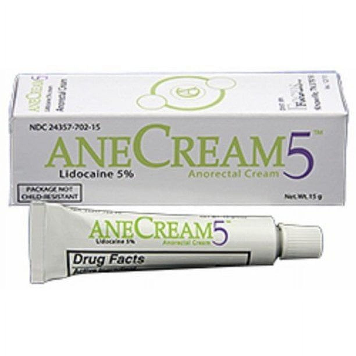 Anecream 5 - 5% Lidocaine Anorectal Anesthetic Pain Relief Cream 15 g ...