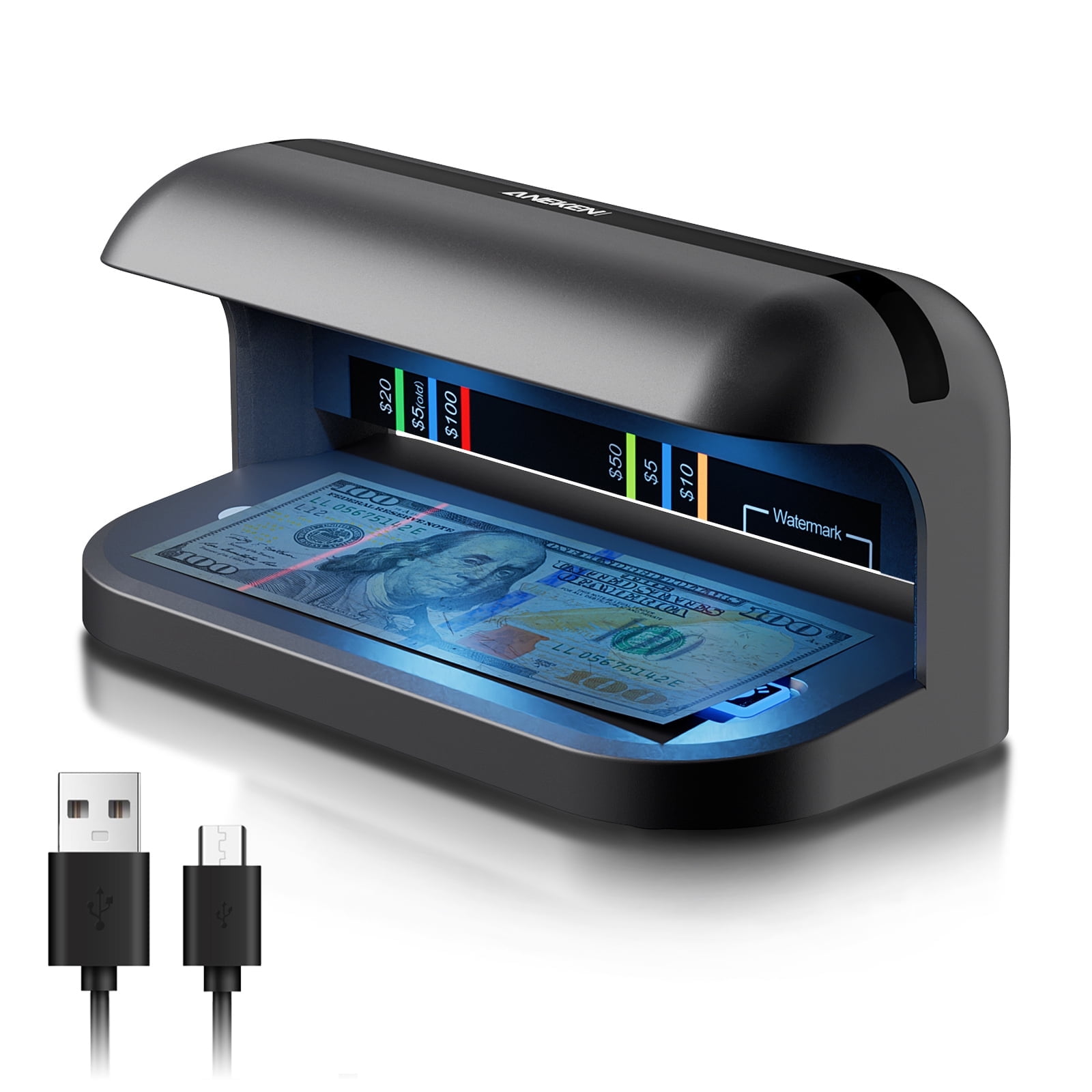 Aneken AL-17 Counterfeit Bill Detector with LED UV Light for Money ...