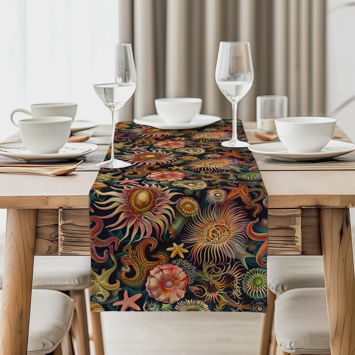 Anem Coral Table Runner Dresser r for Kitchen Holiday Party Table ...