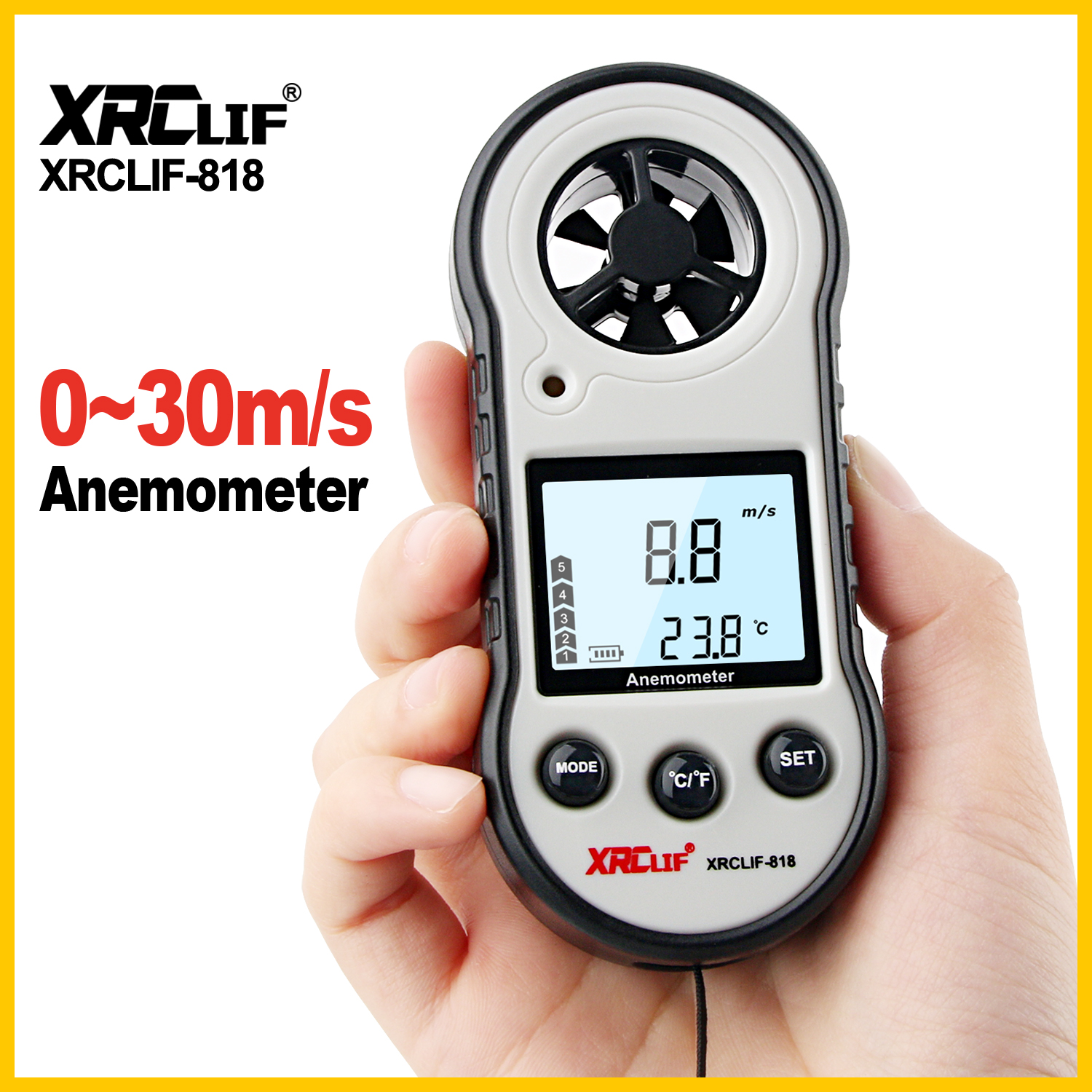Anemometer Handheld Anemometro Thermometer Wind Speed Gauge Meter ...