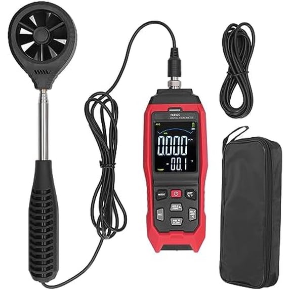 Anemometer, Handheld Digital Wind Speed Meter Air Flow Gauge, HVAC Air ...