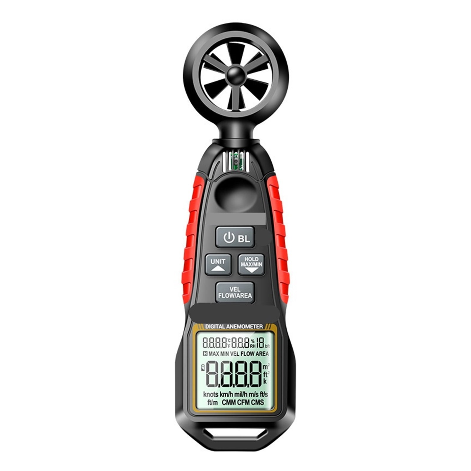 Anemometer Wind Speed, Airflow, CFM, Humidity, Temp, 6 Units, Backlight ...