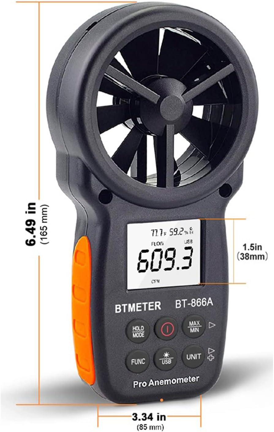 Anemometer Wind Speed Gauges Anemometer CFM Meter Handheld Digital Wind ...