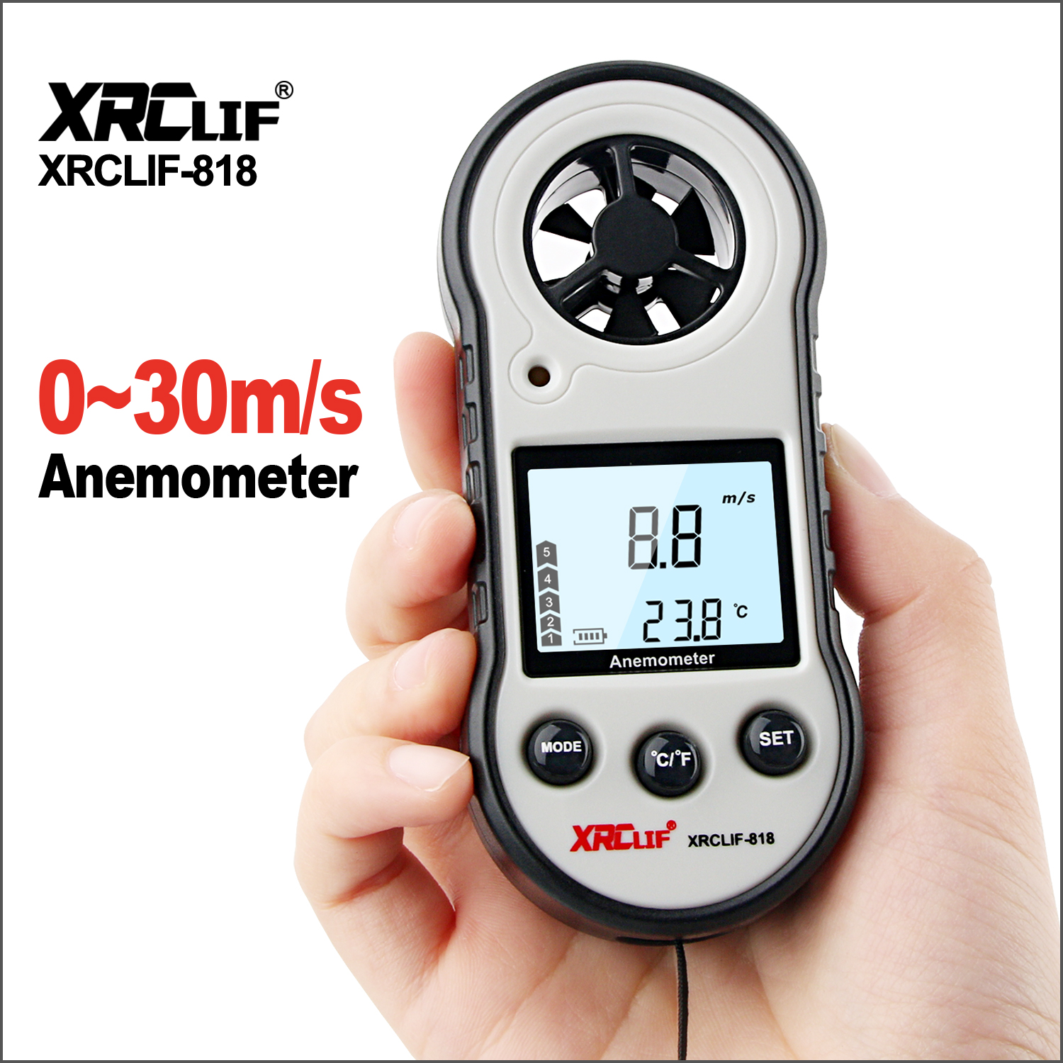 Anemometer Wind speed Handheld Digital Wind Speed Meter Portable ...
