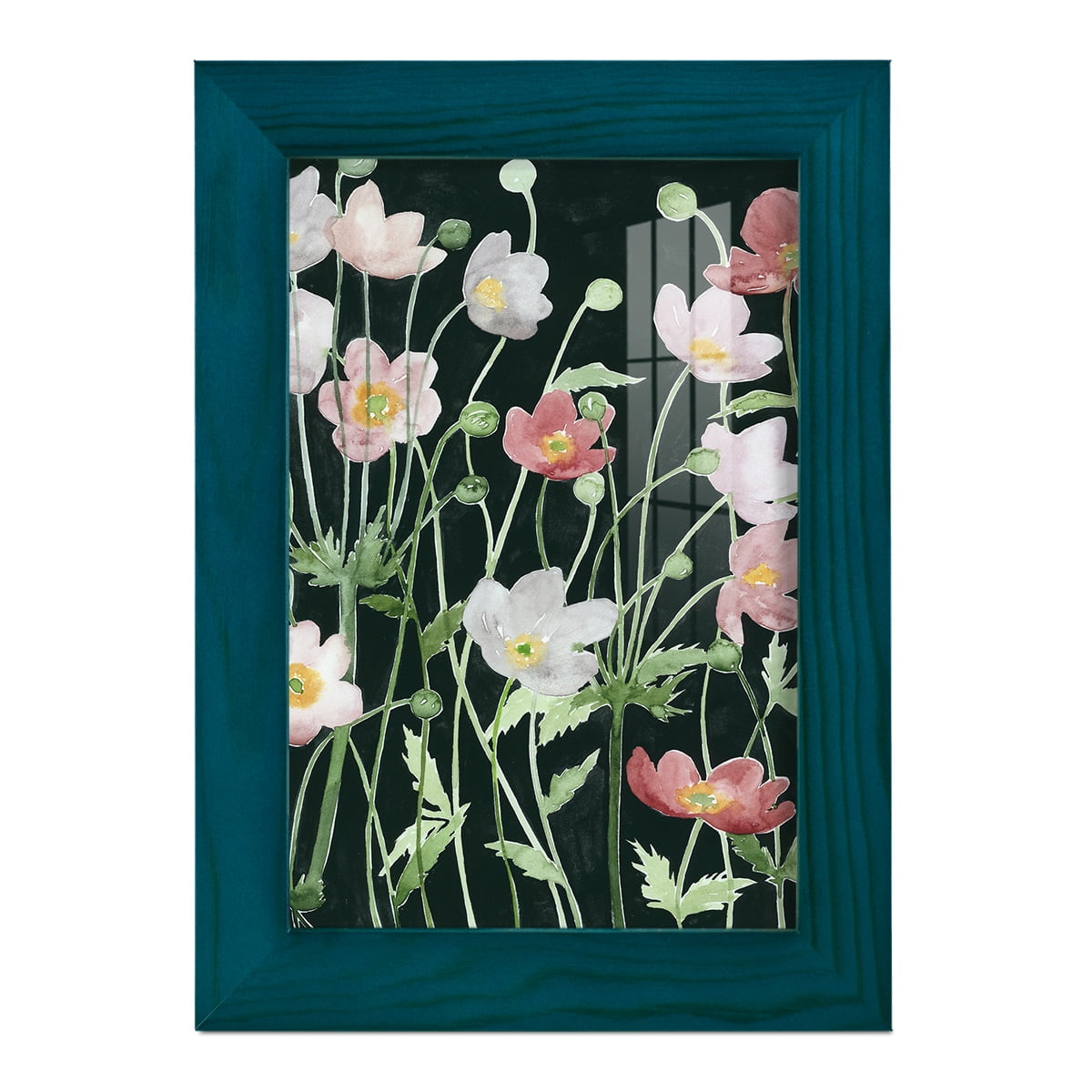 Anemone Dance I -Framed Print w/glass-Ocean Blue - Walmart.com