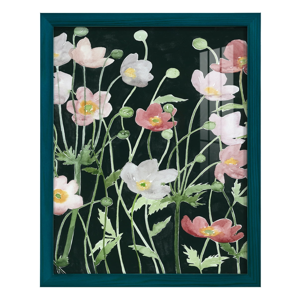 Anemone Dance I -Framed Print w/glass-Ocean Blue - Walmart.com