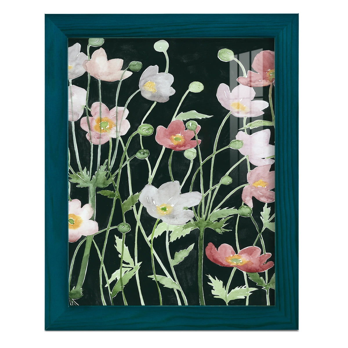 Anemone Dance I -Framed Print w/glass-Ocean Blue - Walmart.com