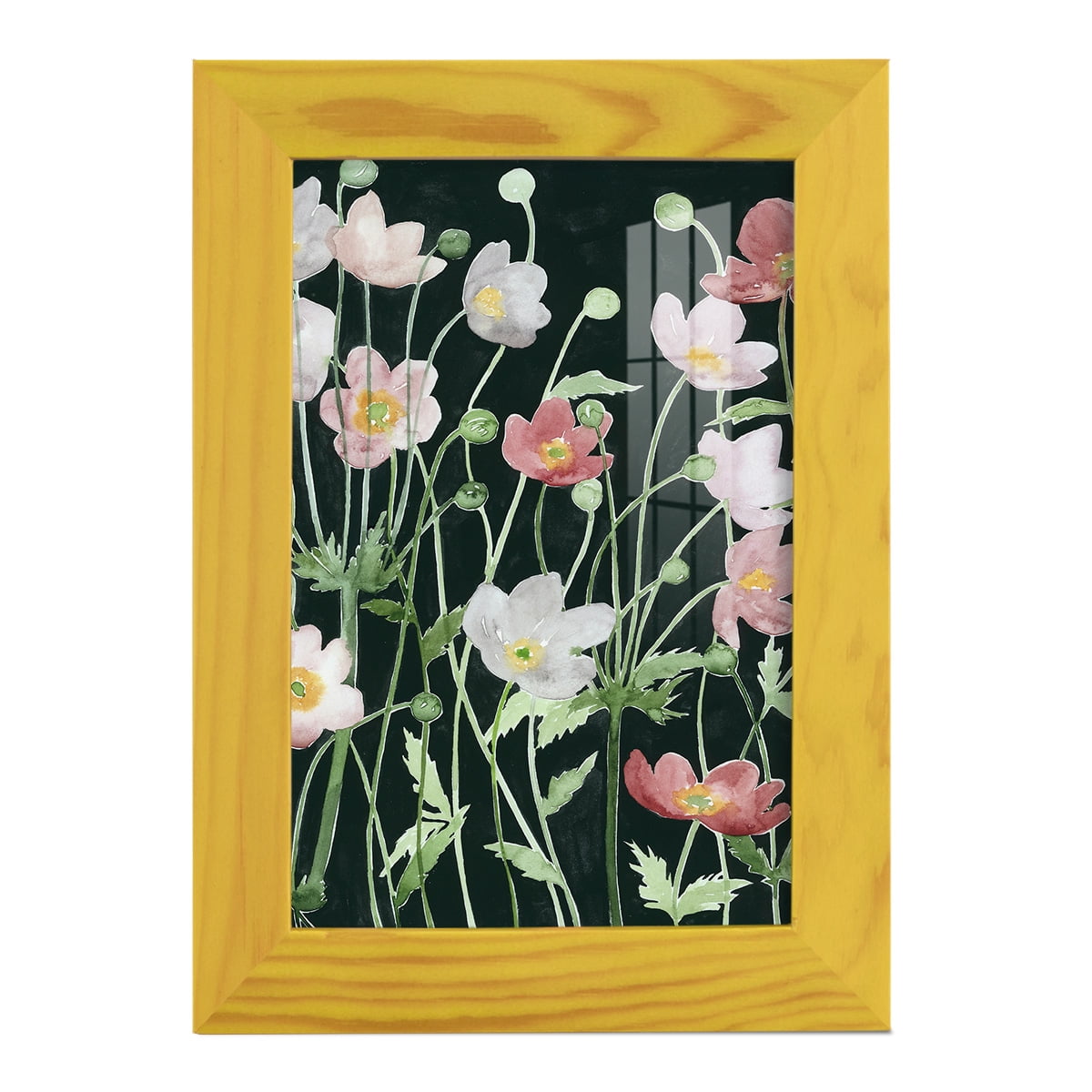 Anemone Dance I -Framed Print w/glass-Sunflower Yellow - Walmart.com