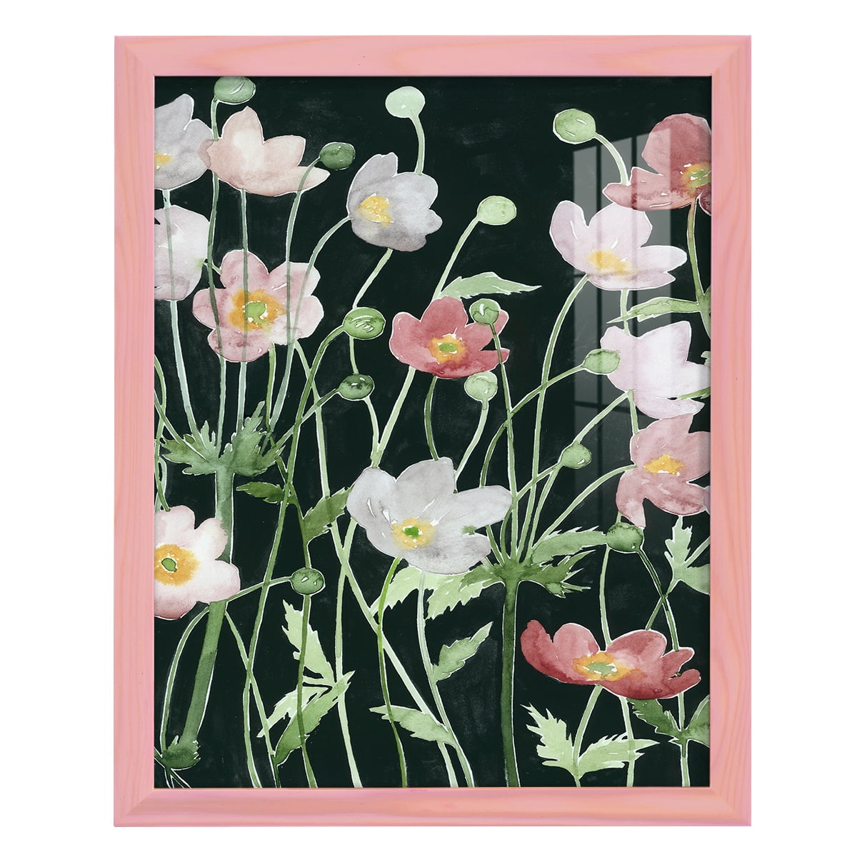 Anemone Dance I -Framed Print w/glass-Sunset Pink - Walmart.com