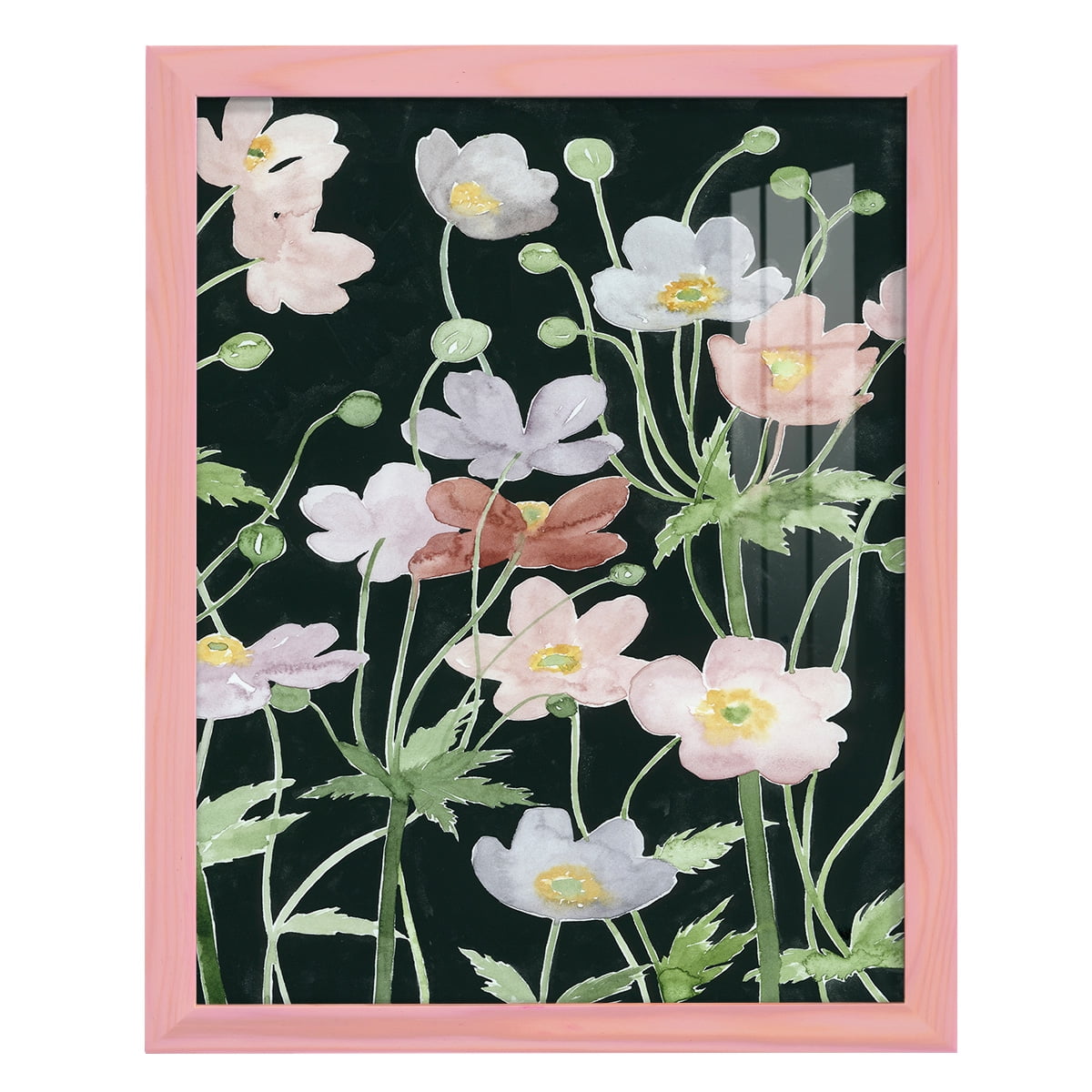Anemone Dance II -Framed Print w/glass-Sunset Pink - Walmart.com