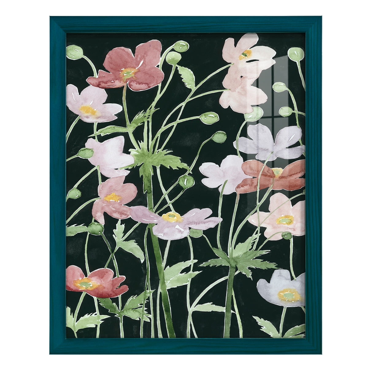 Anemone Dance III -Framed Print w/glass-Ocean Blue - Walmart.com