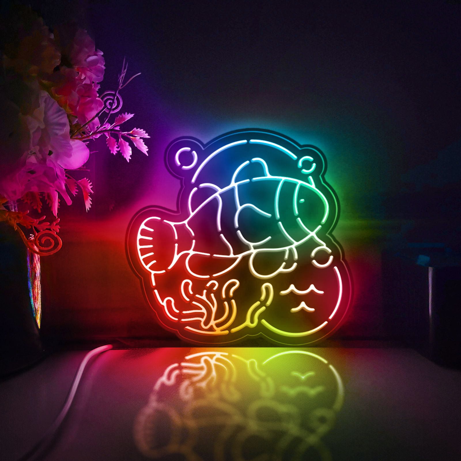 Anemonefish Led Light Box, Dimmable Neon-Like Light Signs USB Power for ...